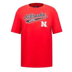 PRO STANDARD Nebraska Huskers Script Tail Oversized Boyfriend T-shirt
