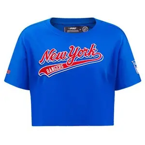 PRO STANDARD New York Rangers Boxy Script Tail Cropped T-shirt