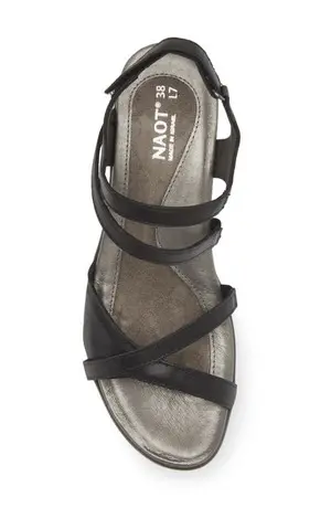 Naot Limit Slingback Sandal - Shiny Black Leather