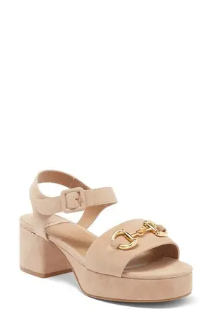Jeffrey Campbell Timeless 2 Platform Sandal - Natural Suede Gold