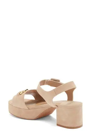 Jeffrey Campbell Timeless 2 Platform Sandal - Natural Suede Gold