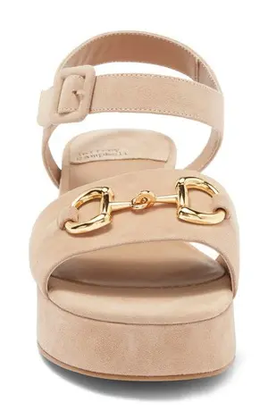 Jeffrey Campbell Timeless 2 Platform Sandal - Natural Suede Gold