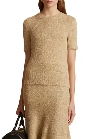 Khaite Luphia Short Sleeve Silk & Cashmere Sweater