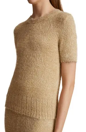 Khaite Luphia Short Sleeve Silk & Cashmere Sweater