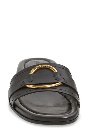 Moncler Bell Leather Slide Sandal - Black