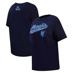 PRO STANDARD Memphis Grizzlies Script Boyfriend T-shirt - Navy