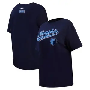PRO STANDARD Memphis Grizzlies Script Boyfriend T-shirt - Navy