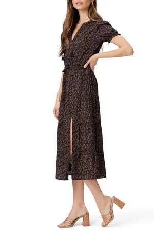 Paige Siera Floral Short Sleeve Midi Dress