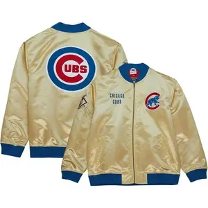 Mitchell & Ness Chicago Cubs Og 2.0 Lightweight Satin Full-zip Jacket - Gold