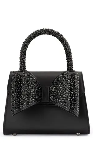 OLGA BERG Chiara Bow Top Handle Bag - Black