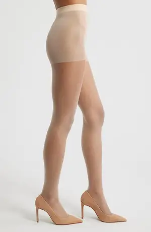 Nordstrom Sheer Back Seam Tights Beige Almond