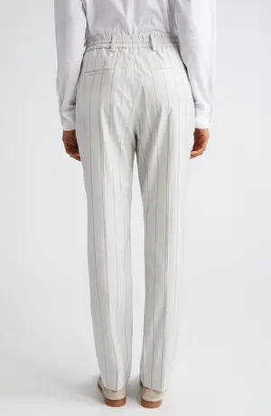 Eleventy Slim Fit Stripe Virgin Wool-blend Pants