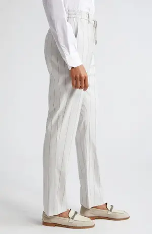 Eleventy Slim Fit Stripe Virgin Wool-blend Pants