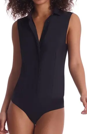 Commando Sleeveless Button-up Bodysuit - Black