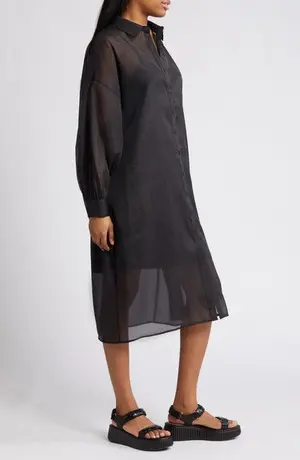DRESSED IN LALA Semisheer Shirtdress