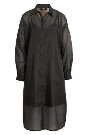 DRESSED IN LALA Semisheer Shirtdress