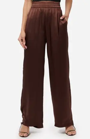 Cami Nyc Bleecker Silk Charmeuse Pants - Chocolate