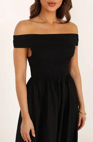 PETAL & PUP Tessa Off-the-shoulder Maxi Dress