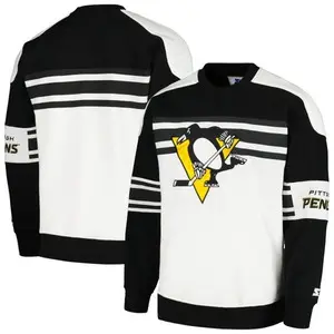 STARTER Pittsburgh Penguins Defense Fleece Crewneck Pullover Sweatshirt