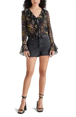 Steve Madden Floral Chiffon Top
