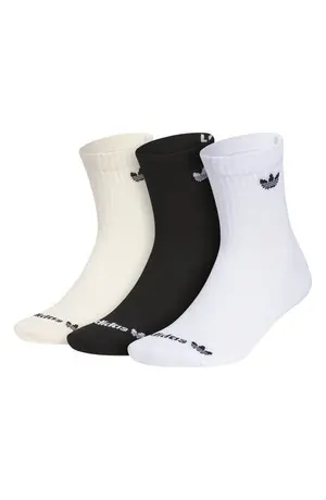 Adidas Adidas Trefoil 2.0 High Quarter Socks (3-Pack) White/black/wonder White