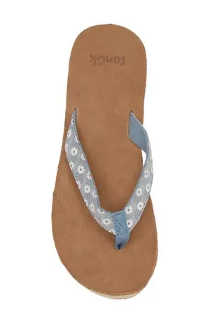 Sanuk Happy Placer Daisy Flip Flop