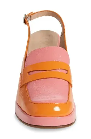 WONDERS Amelia Leather Slingback Pumps - Lk Apricot Blush
