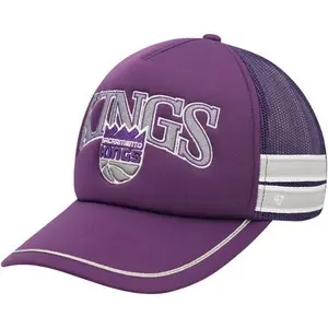 '47 Sacramento Kings Sidebrand Stripes Trucker Adjustable Hat - Purple