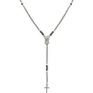 MR. ETTIKA Ettika Cross Lariat Necklace - Silver