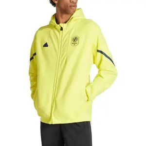 Adidas Nashville Sc 2024 Anthem Travel Raglan Sleeve Full-zip Jacket - Yellow