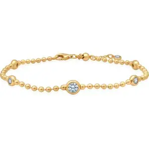 CRISLU Cubic Zirconia Station Bracelet - Gold