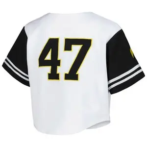 ESTABLISHED & CO. Iowa Hawkeyes Baseball Jersey Cropped T-shirt