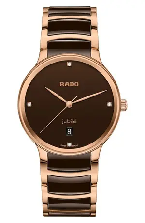 RADO Centrix Diamond Bracelet Watch - Brown
