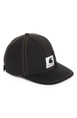 Sacai Carhartt Wip Bonded Suiting Adjustable Baseball Cap Black