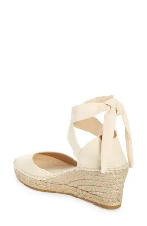 TONI PONS Julia Wraparound Espadrille Wedge - Ecru