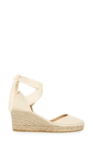 TONI PONS Julia Wraparound Espadrille Wedge - Ecru