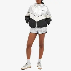 GOLDEN GOOSE Star Patchwork Windbreaker - Silver/dark Papyrus/black