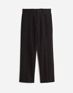 Madewell Cotton-wool Blend Flat-front Trousers - True Black