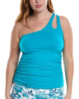 La Blanca La Blanca One Shoulder Keyhole Tankini - Nocolor