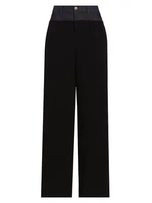 Cinq À Sept Dionne Mix Media Pants Black Indigo