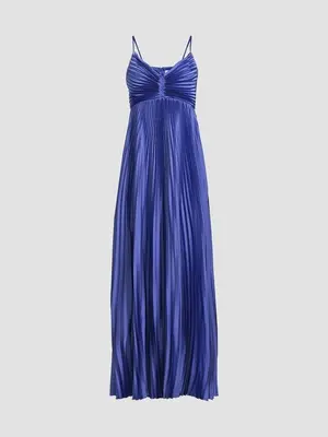 Likely Asra Satin Pleated Gown