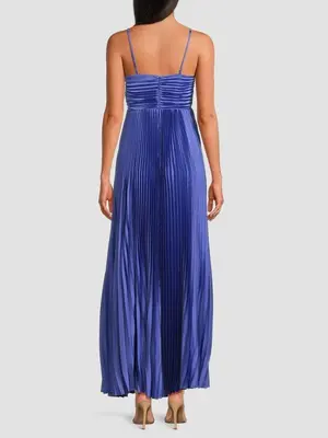 Likely Asra Satin Pleated Gown