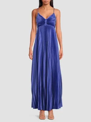 Likely Asra Satin Pleated Gown