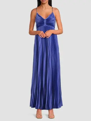 Likely Asra Satin Pleated Gown