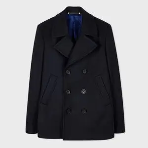 Paul Smith PS Paul Smith Wool-Cashmere Pea Coat - Navy