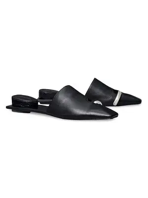 Tory Burch Pierced Leather Mules - Perfectblack