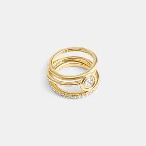 Coach Halo Round Ring Set - Gold