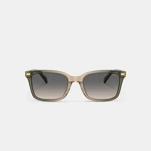 COACH® Narrow Square Sunglasses - Green/tan Gradient