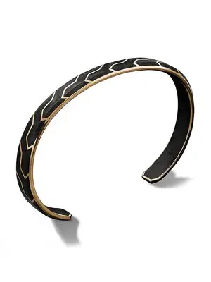 David Yurman Cuff Bracelet In 18k Yellow Gold - Forged Carbon