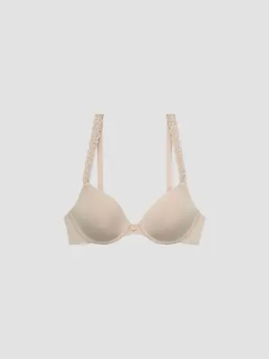 Natori Pure Luxe Plunge T-shirt Bra Cafe